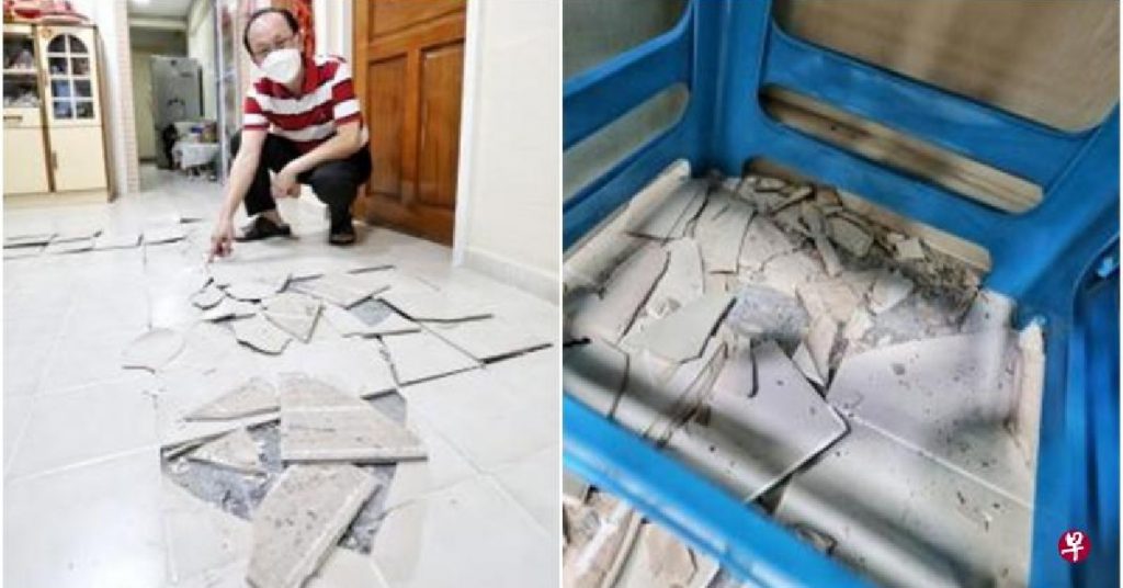 Living Room Tiles in HDB Flat Suddenly Exploded For No Reason