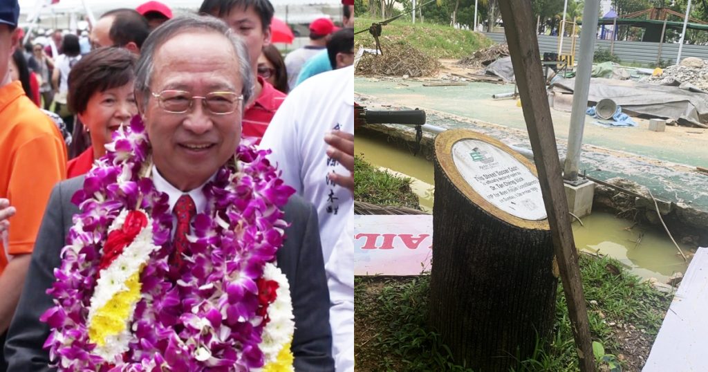 Tree and Soccer Court Opened by Dr Tan Cheng Bock Removed - KUANYEWISM