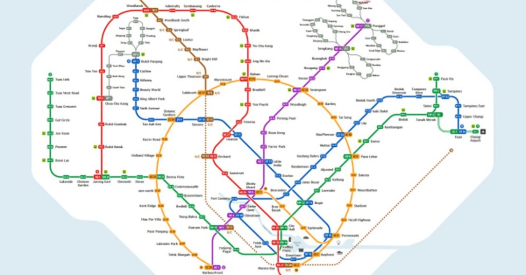 Singaporean Creates New MRT Map With Transfer Timings - KUANYEWISM